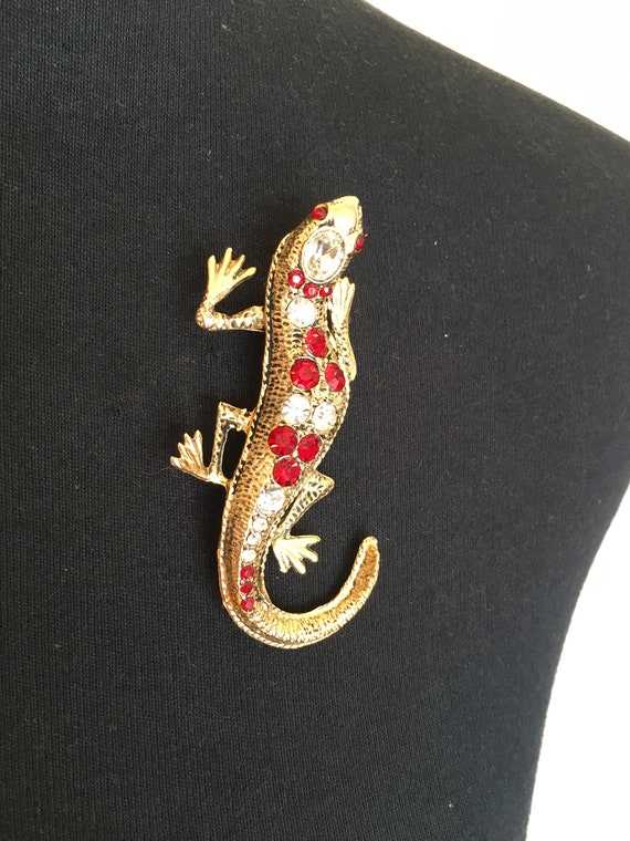 vintage lizard pin - Gem