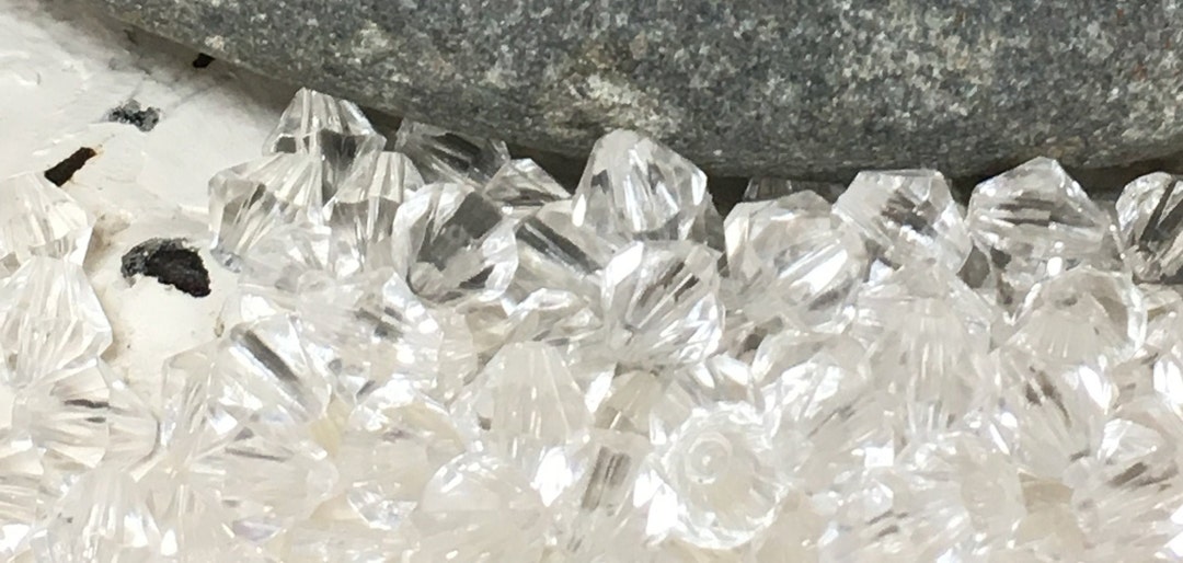 Bicone Beads,clear Faceted Bicone Beads,8mm Faceted Bi-cone Beads,large ...