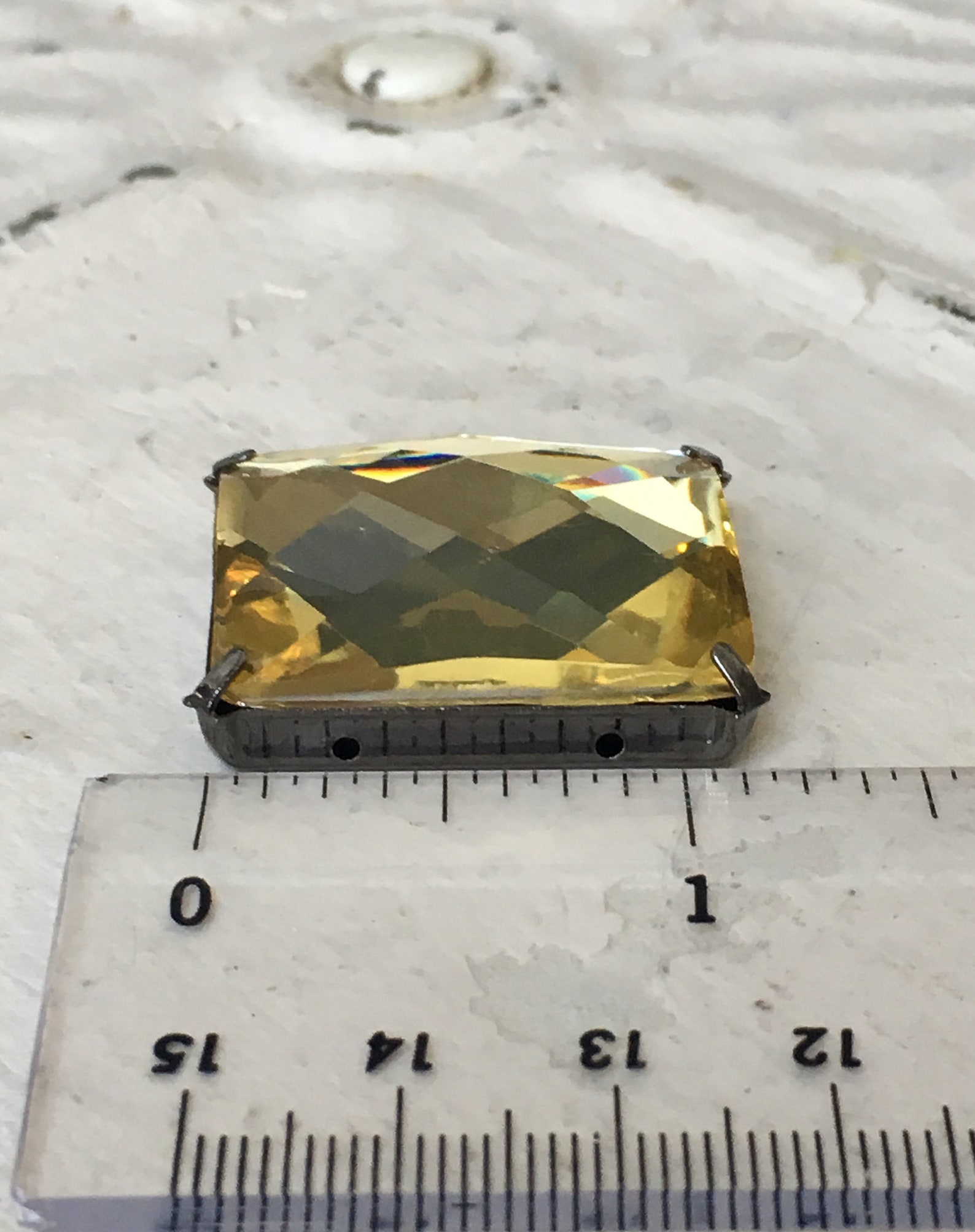 Large Rectangle Beadyellow Faceted Crystal Beadrectangle | Etsy