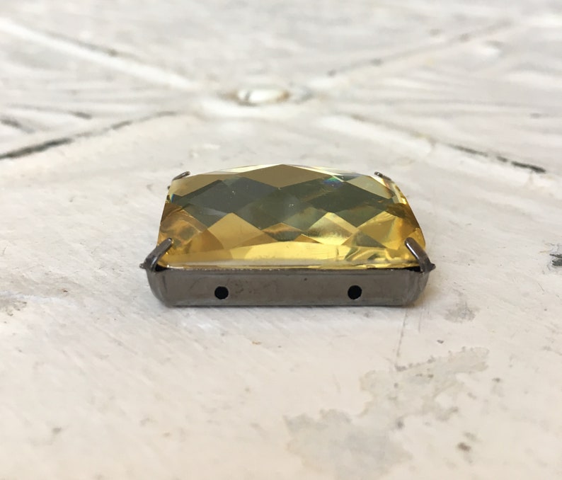 Large Rectangle Beadyellow Faceted Crystal Beadrectangle | Etsy