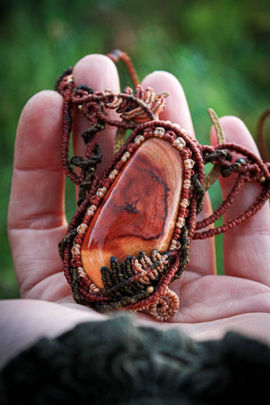 Hidden Moons Sequoia-hearted Macramé Necklace, Heartful Sister Collaboration, Nomad Jewelry ...