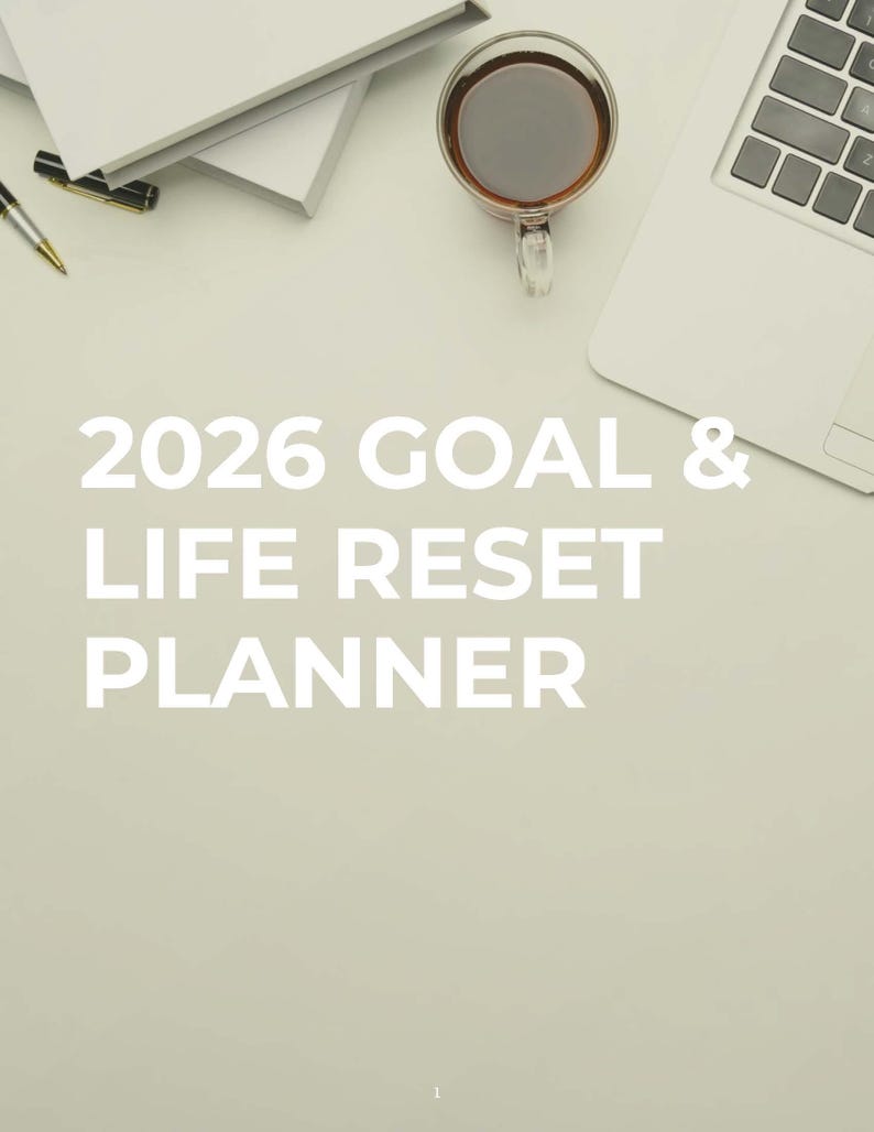 2026 Life Reset & Goal Planner | 150 Pages | Deep-dive Reflection ...