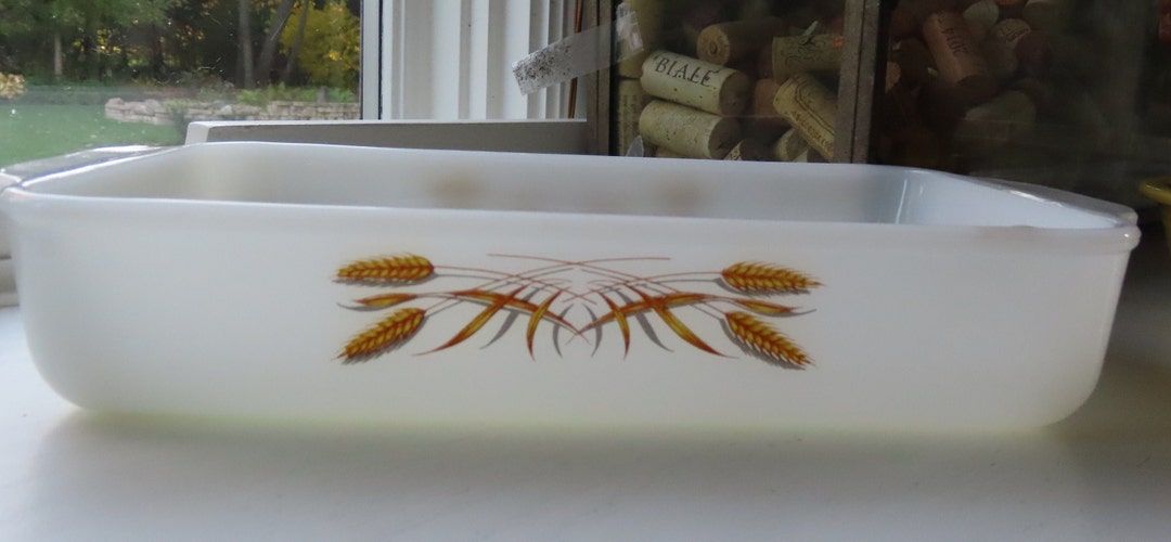 Fire King Wheat Pattern Casserole Pan - Etsy