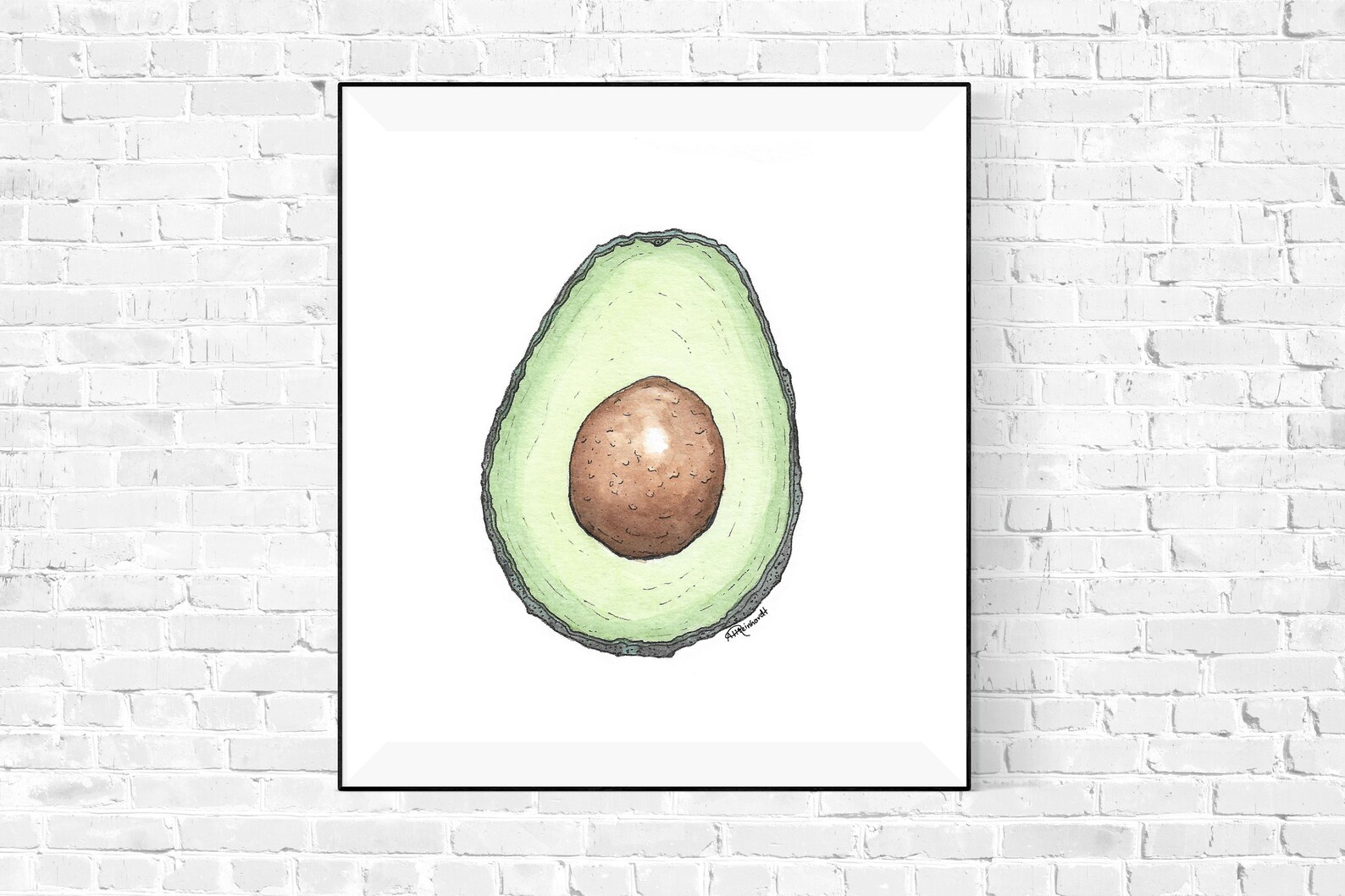 Avocado Art Print - 5x7 - Digital Art Print - Kitchen Decor - Food Art ...