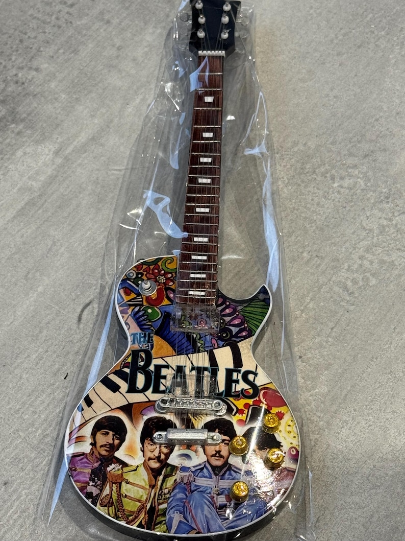 The Beatles Handmade Miniature Guitar With Stand - Etsy