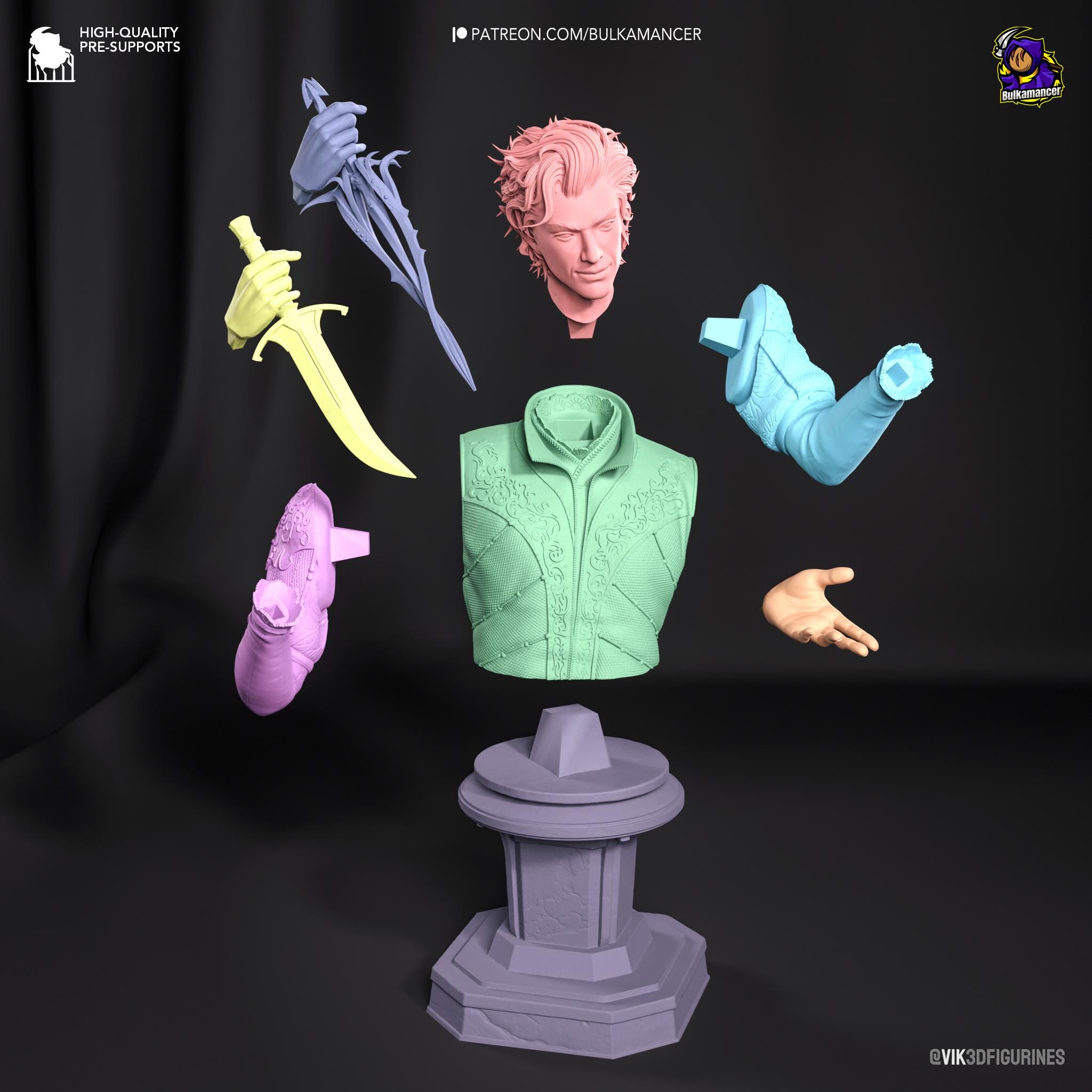 Astarion Figure Bust Baldur's Gate 3 Figure 139mm Height - 3D Printed ...