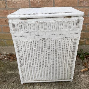 18 by 13 by 23.5 Wicker and Boho Bead Hamper, Design on Front. Double ...