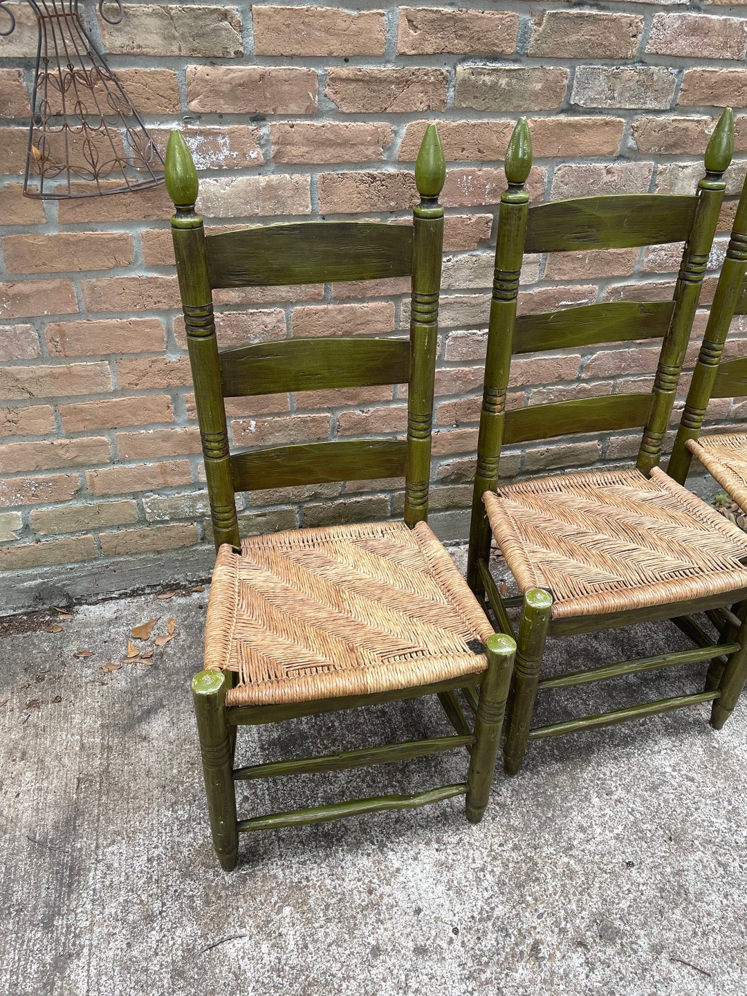 Primitive Antique Ladder Back Chairs, Set of 4 - Etsy