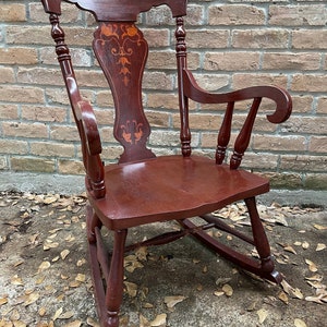 Sikes 1920’s Rocking Chair, Art Nouveau Style, With an Inlaid Wood ...