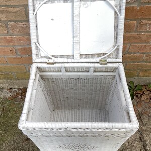 18 by 13 by 23.5 Wicker and Boho Bead Hamper, Design on Front. Double ...