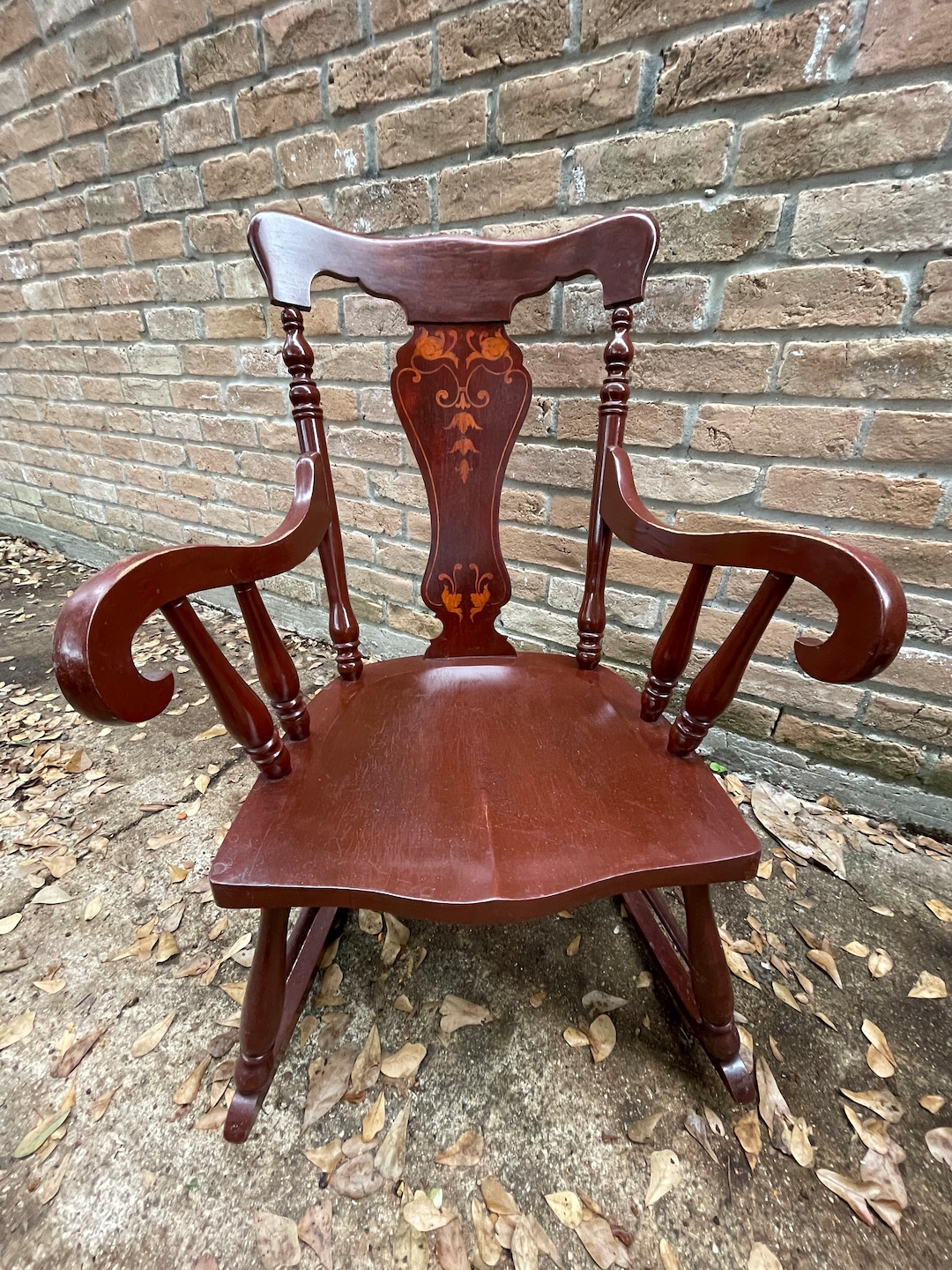 Sikes 1920’s Rocking Chair, Art Nouveau Style, With an Inlaid Wood ...