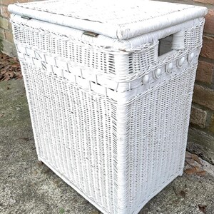 18 by 13 by 23.5 Wicker and Boho Bead Hamper, Design on Front. Double ...