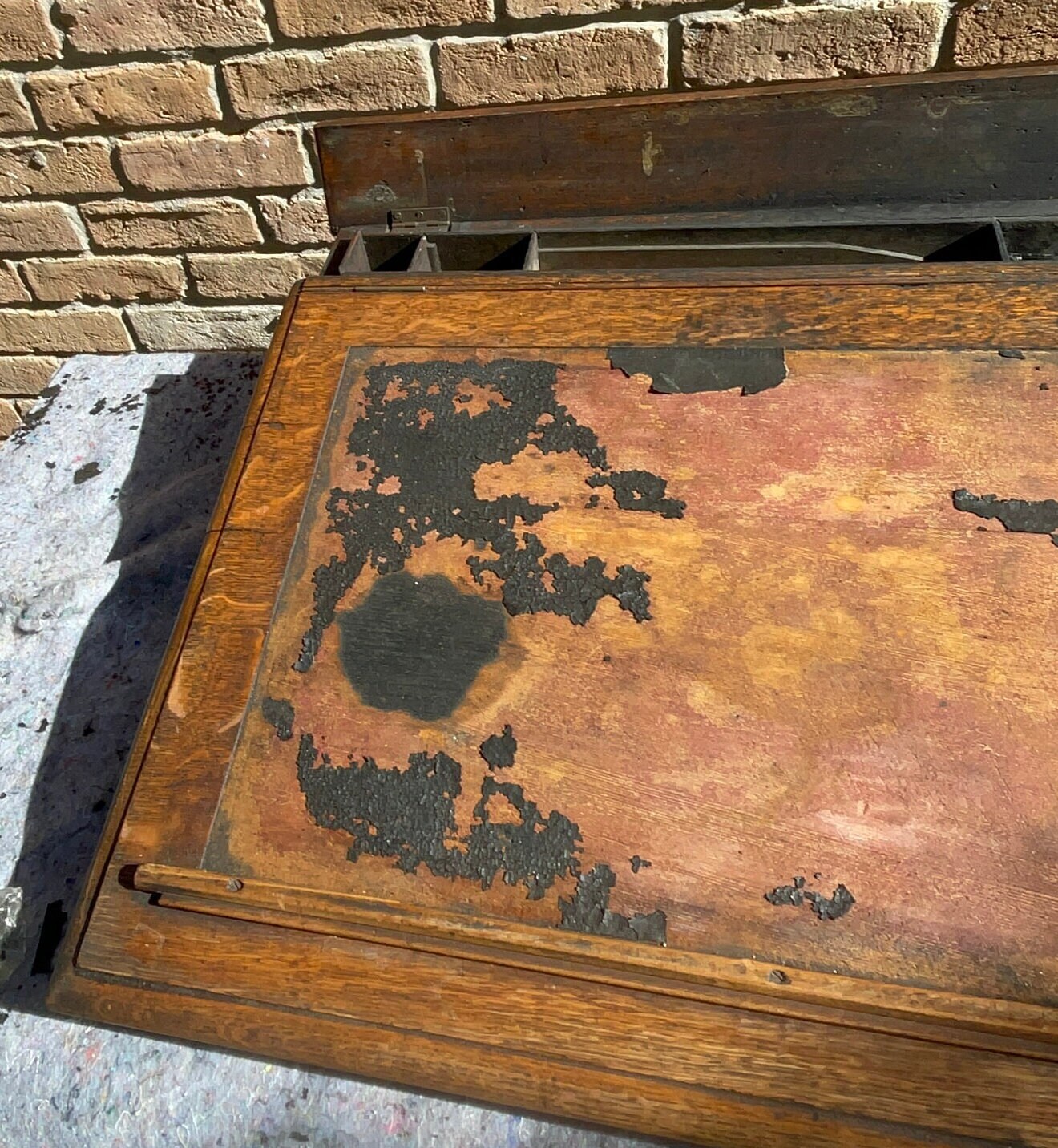 Antique Slanted Desk, Flip Top Storage, Original Glass Inkwell - Etsy