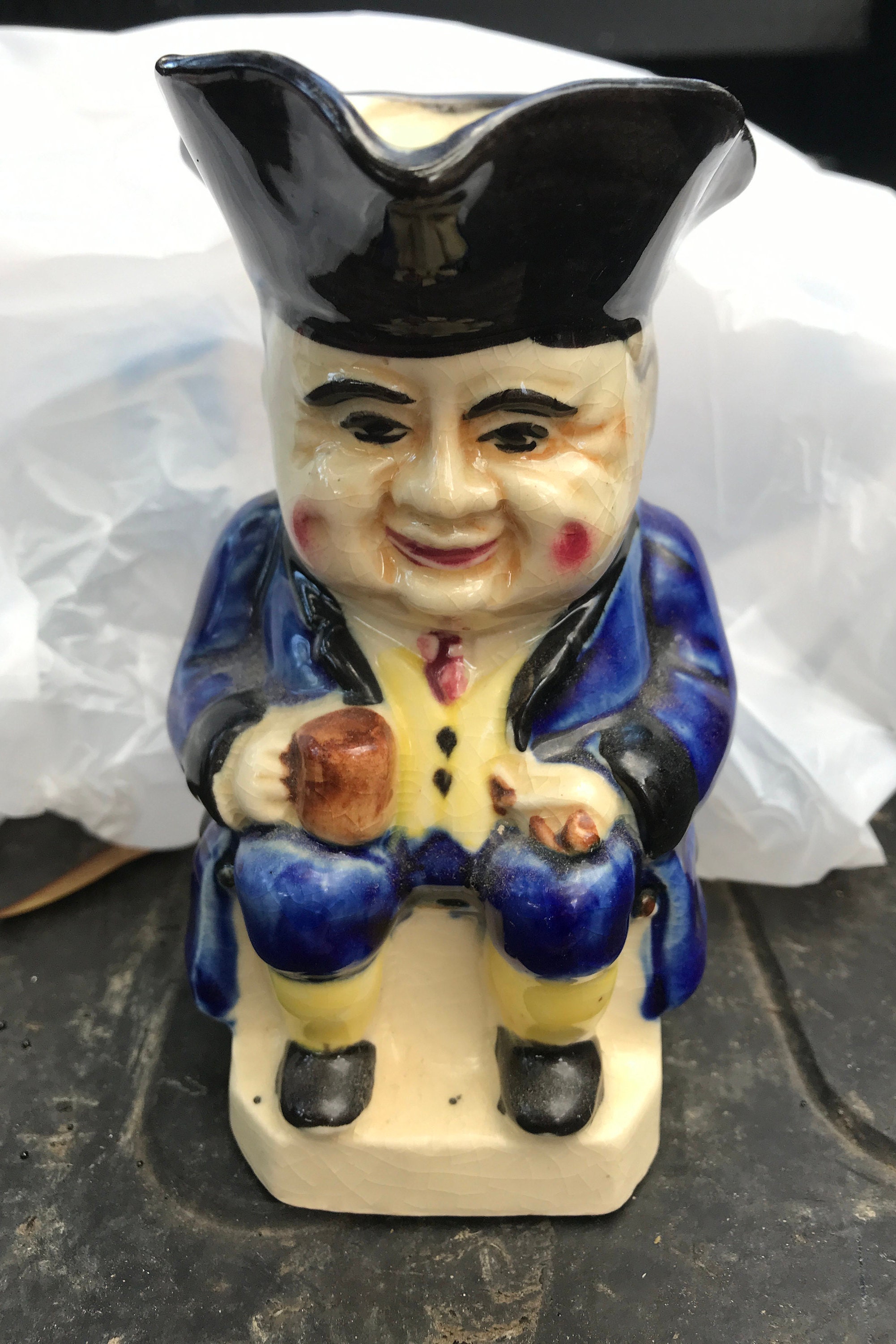 Sale Price Full Body Toby Mug. Colonial Man Sitting Smiling - Etsy