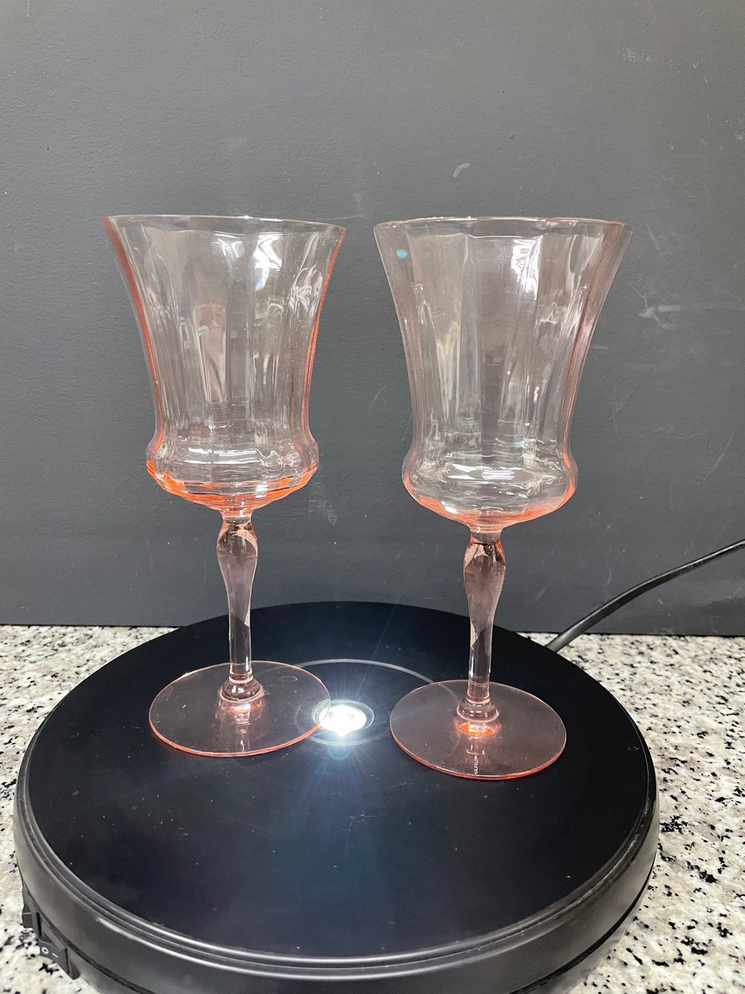 Pink Depression Triangle Optic Thistle Shape Water Glasses - Etsy