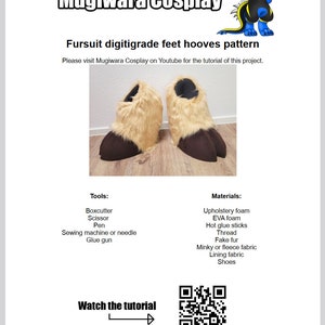 DIGITAL Digitigrade Fursuit Feet Hooves Paws Pattern for Fursuits - PDF ...