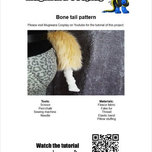 DIGITAL Bone Tail Pattern for Fursuits - PDF Download - Etsy