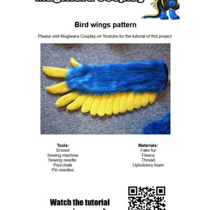 DIGITAL Bird Wings Pattern for Partial Fursuits - PDF Download - Etsy