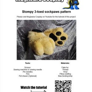 DIGITAL 3 Toed Stompy Sock Paws Pattern for Fursuits - PDF Download - Etsy