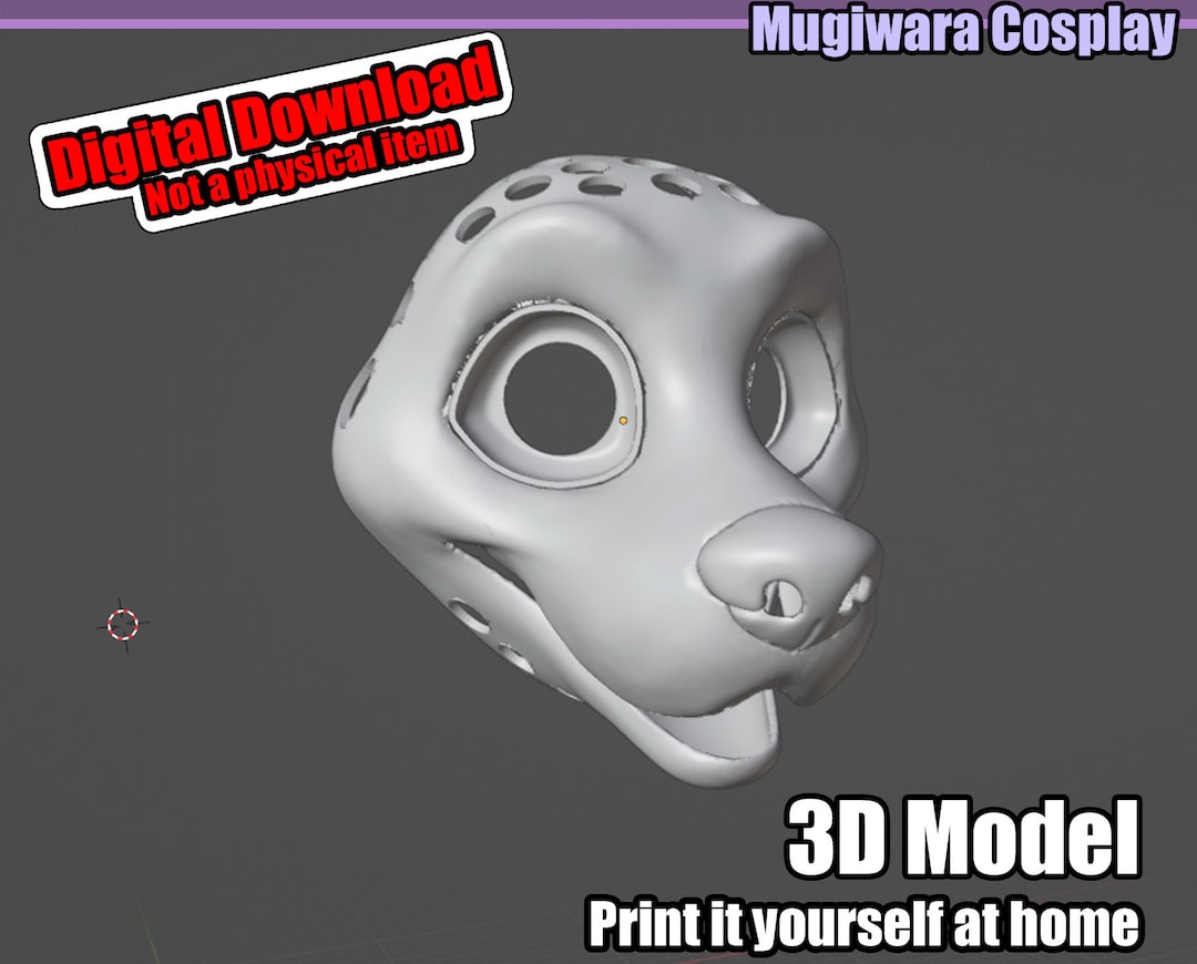 Canine 3d-model STL Fursuit Head Base for 3d-printing - Etsy