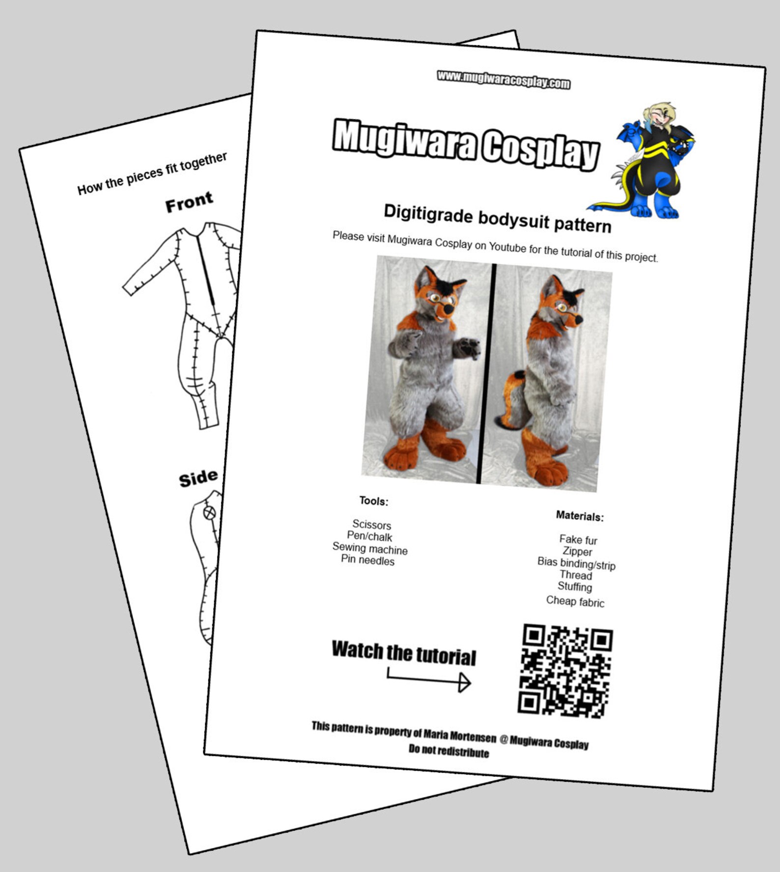 DIGITAL Digitigrade Bodysuit Pattern for Fursuits PDF Download - Etsy