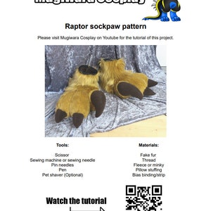 DIGITAL Raptor Sock Paw Hooves Pattern for Fursuits - PDF Download - Etsy