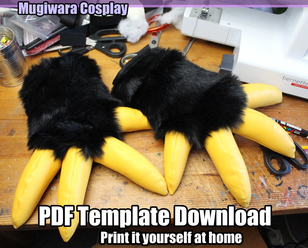 DIGITAL Wickerbeast Hand Paw Pattern for Fursuits - PDF Download - Etsy