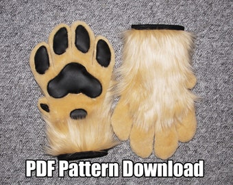 DIGITAL Wickerbeast Hand Paw Pattern for Fursuits PDF Download - Etsy
