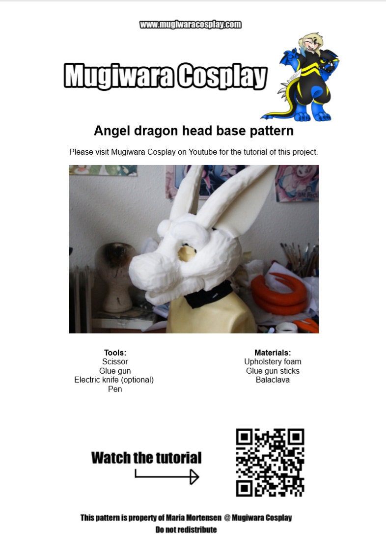 DIGITAL Angel Dragon Foam Base Pattern/template for Fursuits - Etsy
