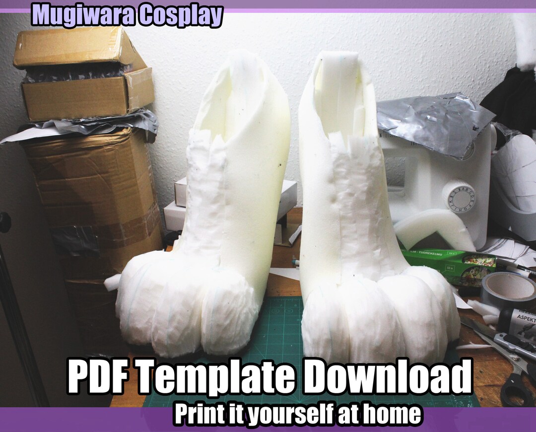 DIGITAL 4 Toed Digitigrade Foam Feet Base Template for Fursuits - PDF ...