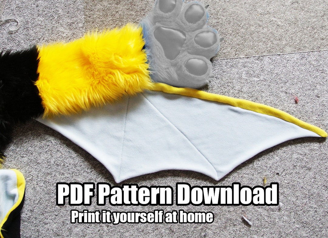 DIGITAL Bat Wing Pattern for Partial Fursuits - Medium Long Wings - PDF ...