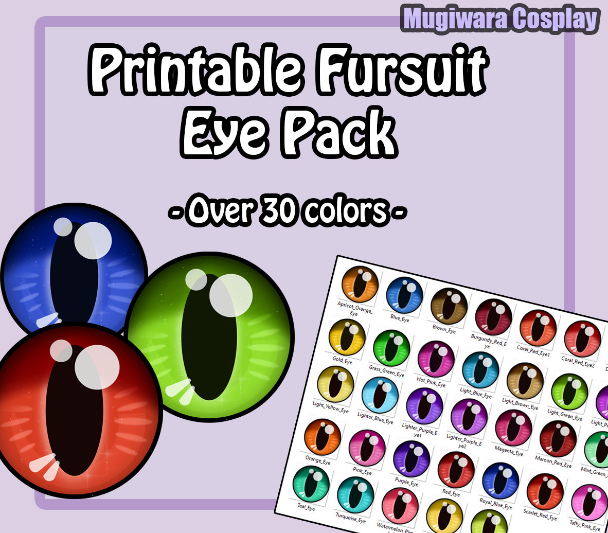 DIGITAL Printable Fursuit Eyes - Over 30 Colors - PNG Download - Etsy