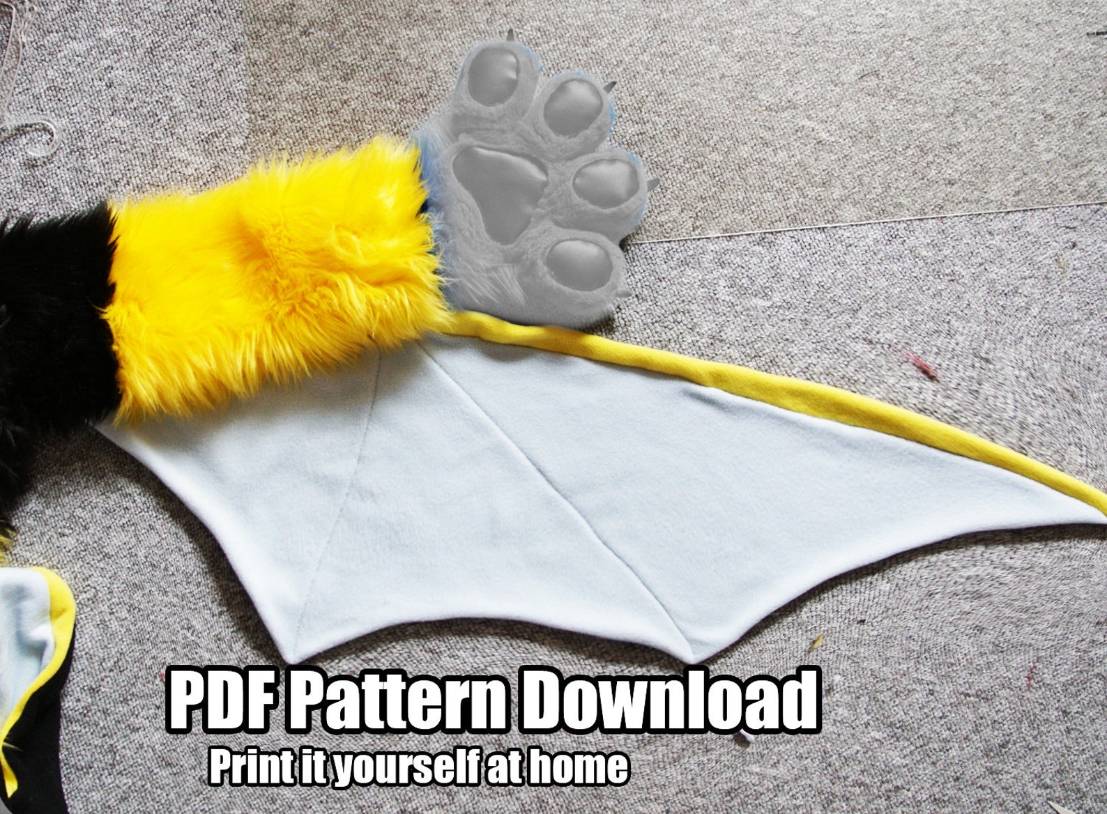 DIGITAL Bat Wing Pattern for Partial Fursuits - Long Wings - PDF ...