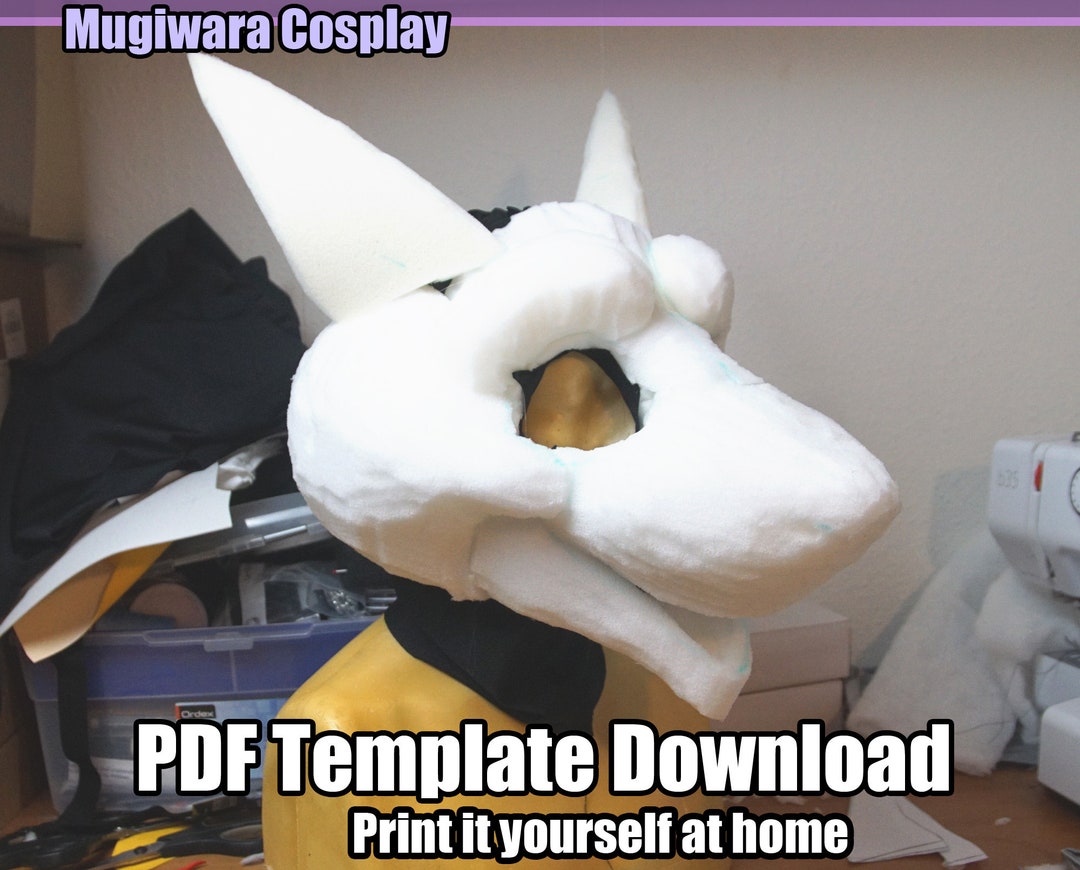 DIGITAL Sergal Foam Head Base Pattern/template for Fursuits - PDF ...