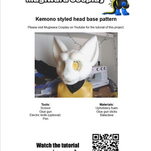 DIGITAL Kemono Foam Head Base Pattern/template for Fursuits - PDF ...