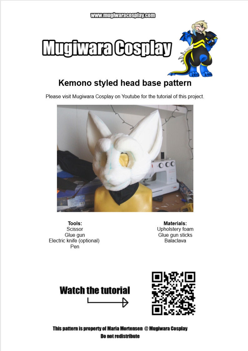 DIGITAL Kemono Foam Head Base Pattern/template for Fursuits - Etsy UK