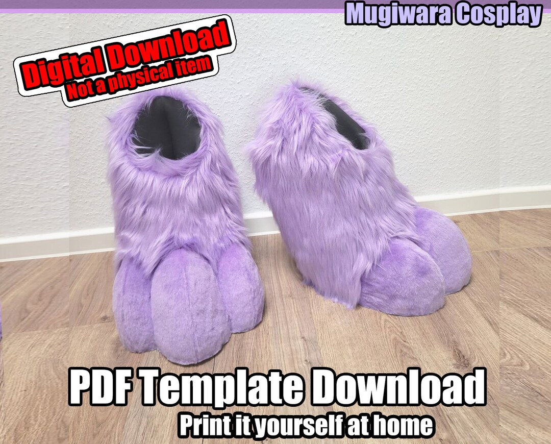 DIGITAL Digitigrade Fursuit Feet Paws Pattern for Fursuits - 3 Toed ...
