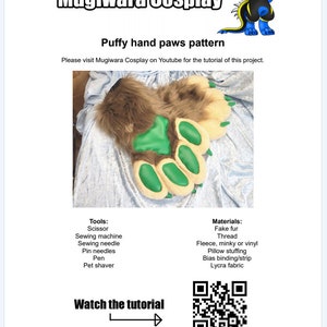 DIGITAL Puffy Hand Paw Pattern for Fursuits - New Version - PDF Download - Etsy