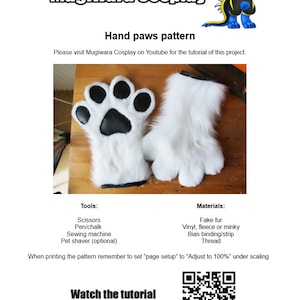 DIGITAL Toony Hand Paw Pattern for Fursuits - PDF Download - Etsy
