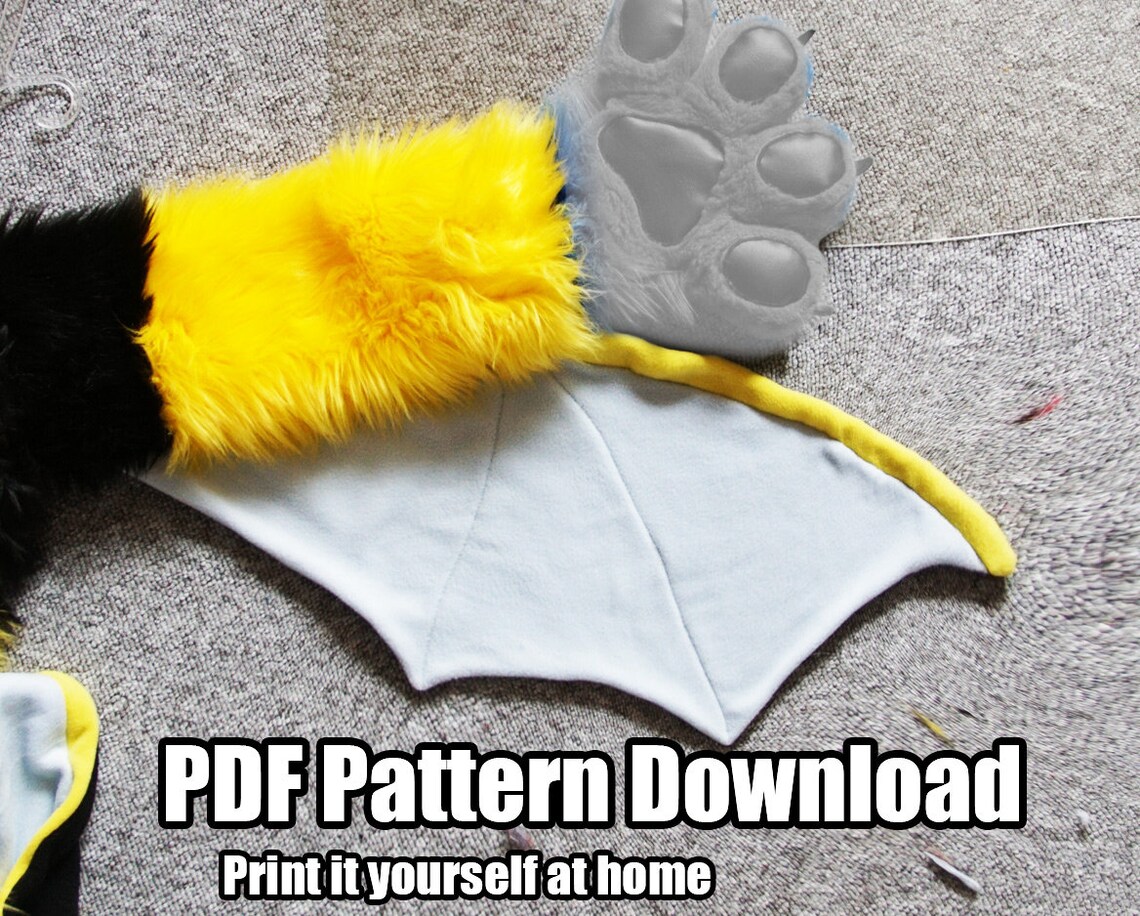 DIGITAL Bat Wing Pattern for Partial Fursuits Short Wings | Etsy