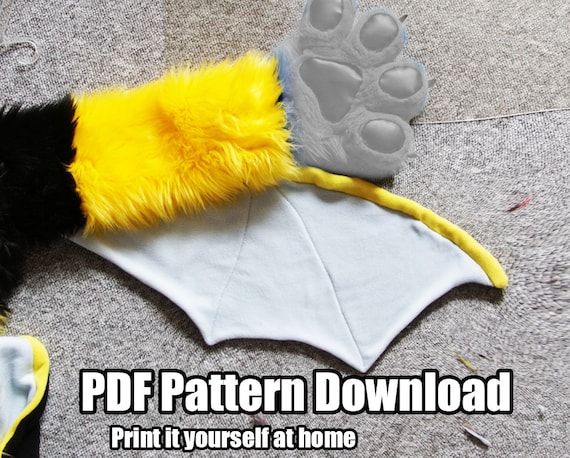 DIGITAL Bat Wing Pattern for Partial Fursuits Short Wings | Etsy