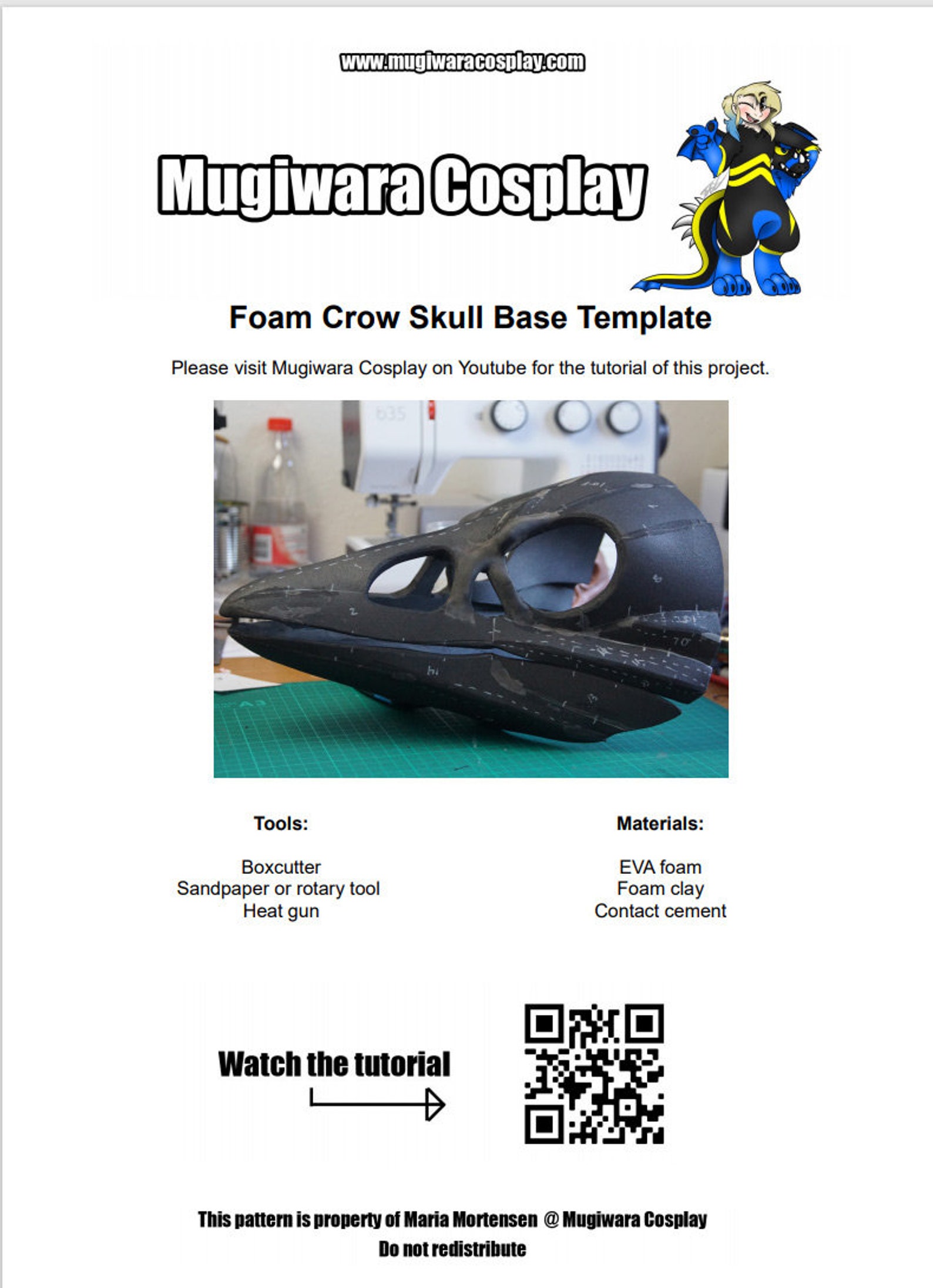 DIGITAL Foam Crow Skull Base for Fursuits PDF Download - Etsy