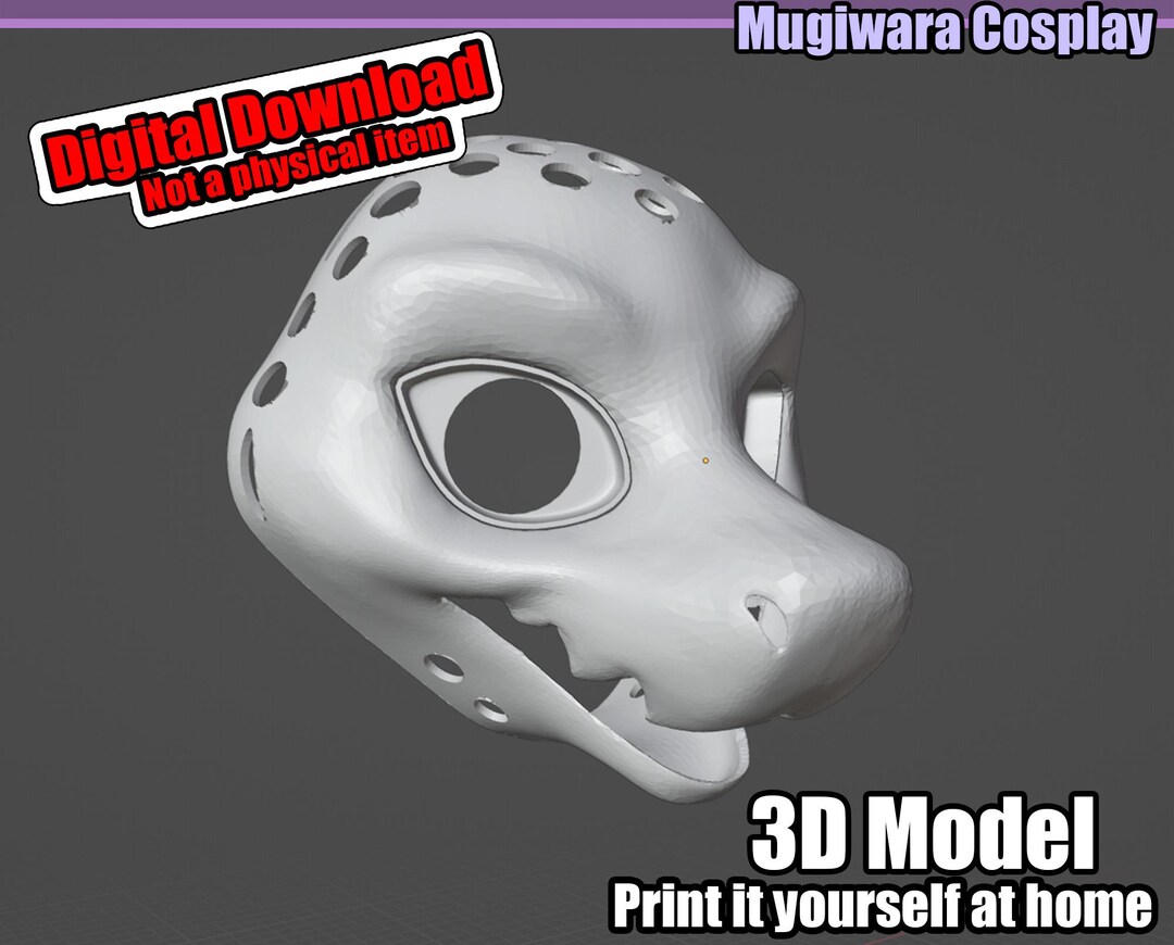 Wickerbeast 3d-model STL Fursuit Head Base for 3d-printing - Etsy