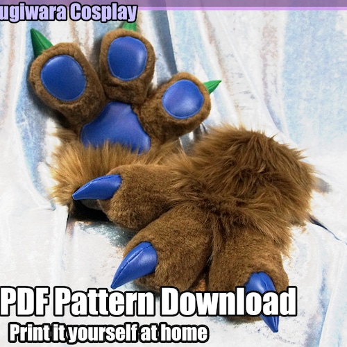 DIGITAL 5-fingered Hand Paw Pattern for Fursuits PDF - Etsy