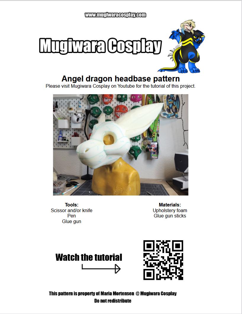 DIGITAL Angel Dragon Head Base Pattern for Fursuits - PDF Download - Etsy