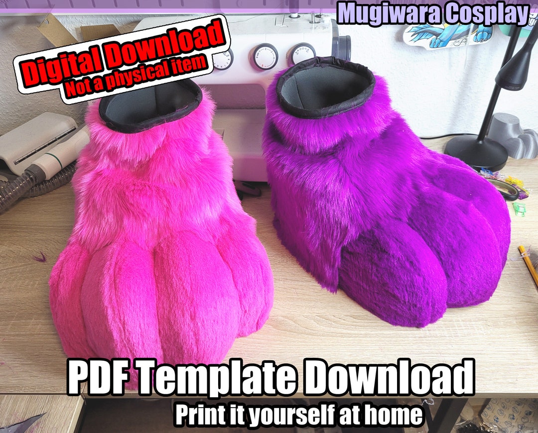 DIGITAL Stompy Fursuit Feet Paws Pattern for Fursuits - PDF Download - Etsy