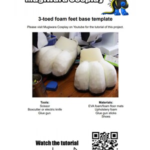 DIGITAL 3 Toed Foam Feet Base Template for Fursuits - PDF Download - Etsy