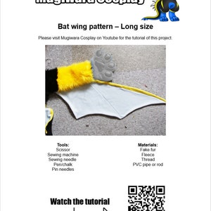 DIGITAL Bat Wing Pattern for Partial Fursuits - Long Wings - PDF ...