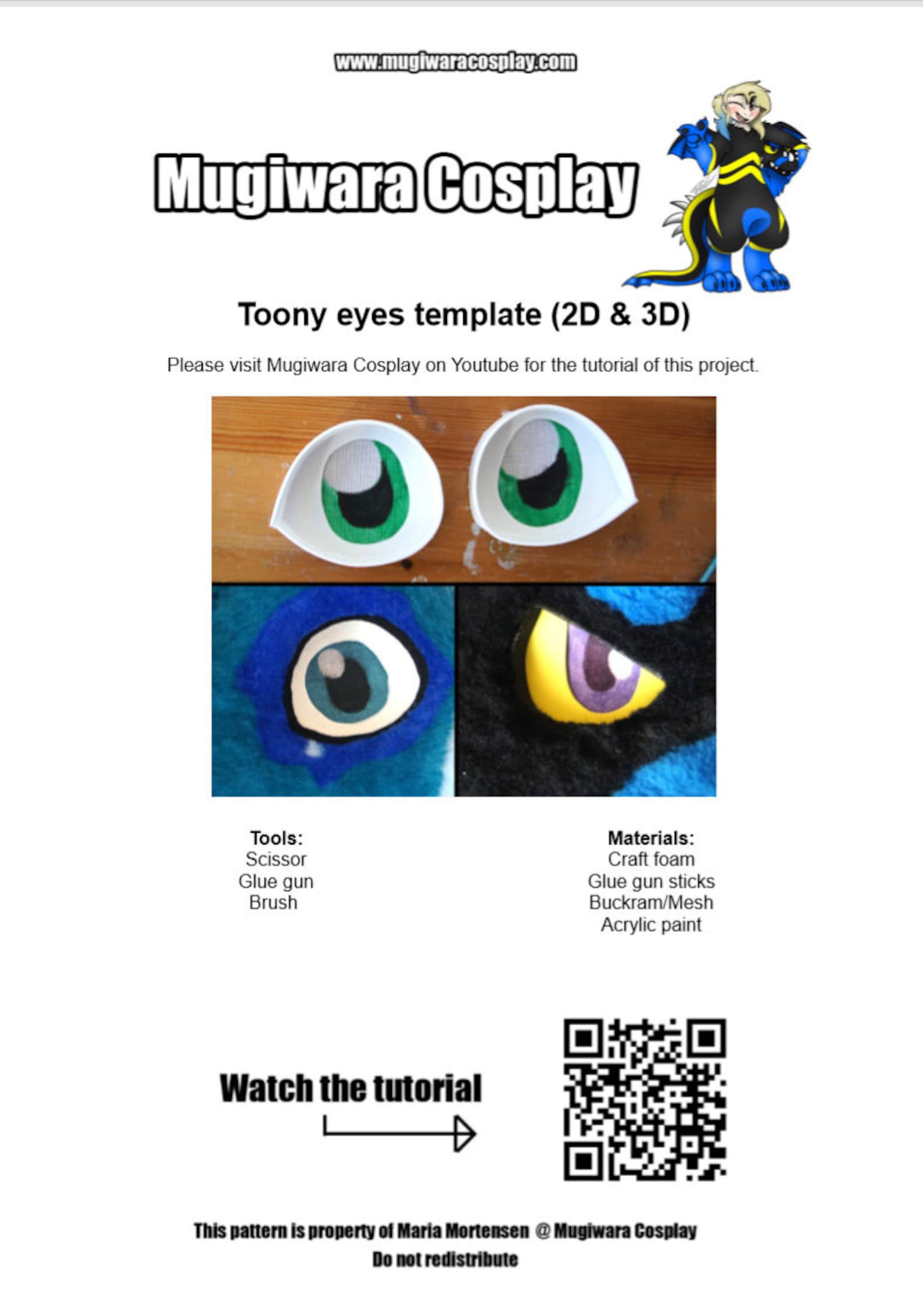 DIGITAL Toony Eye Templates for Fursuits - PDF Download - Etsy