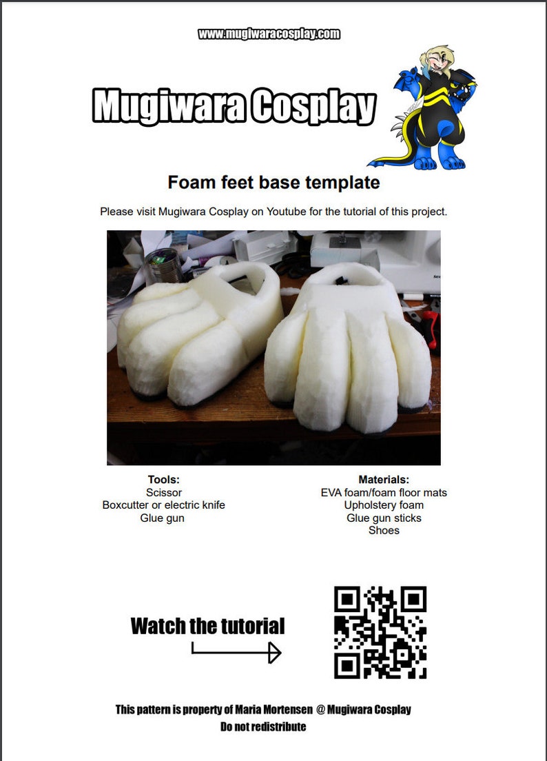 DIGITAL Foam Feet Base Template for Fursuits PDF Download - Etsy